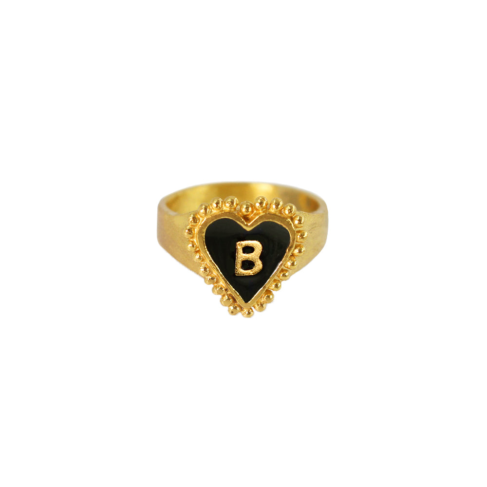 PreOrder Heart Letter Ring – Daniela Salcedo