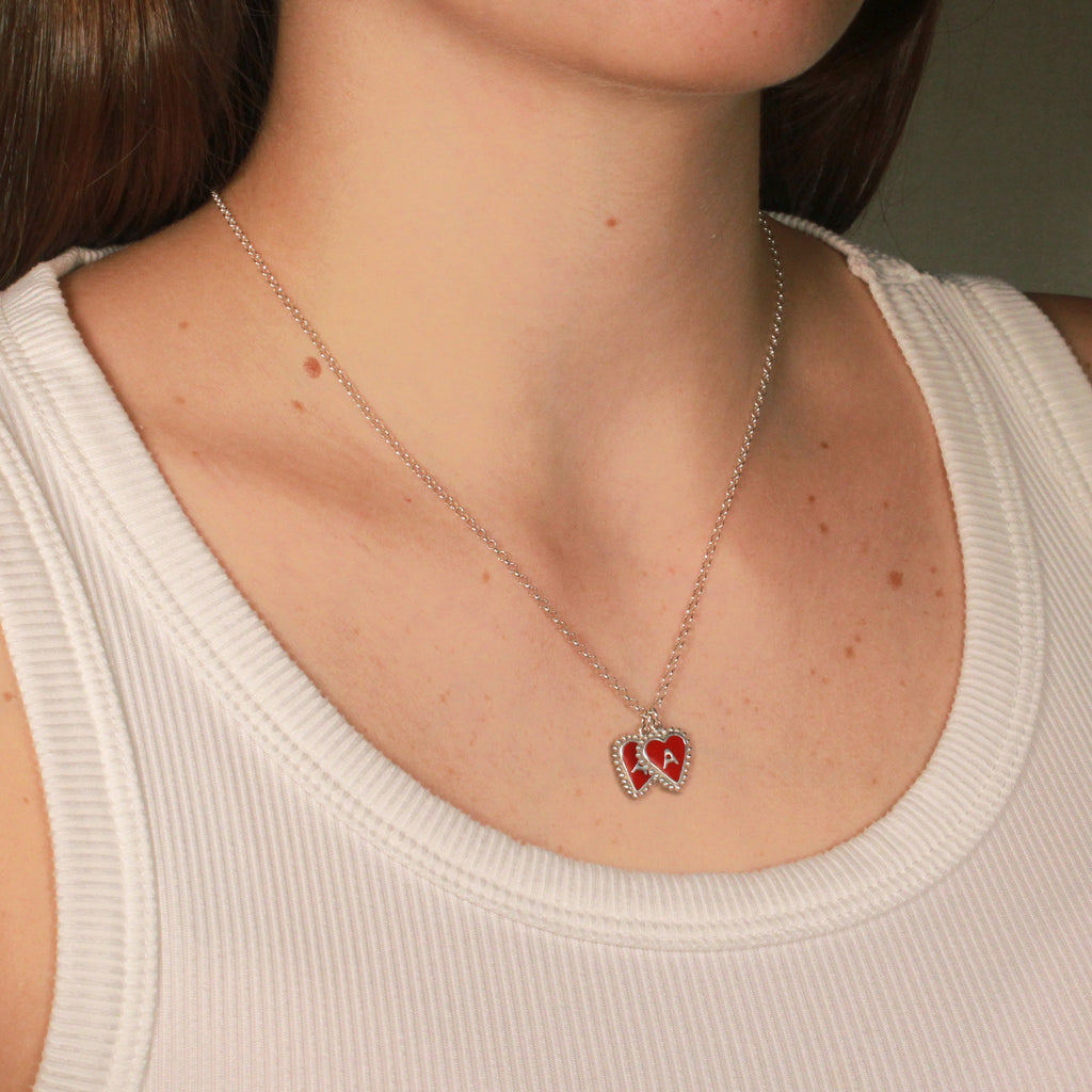 PreOrder Cadena 2 Letras Heart Plata – Daniela Salcedo